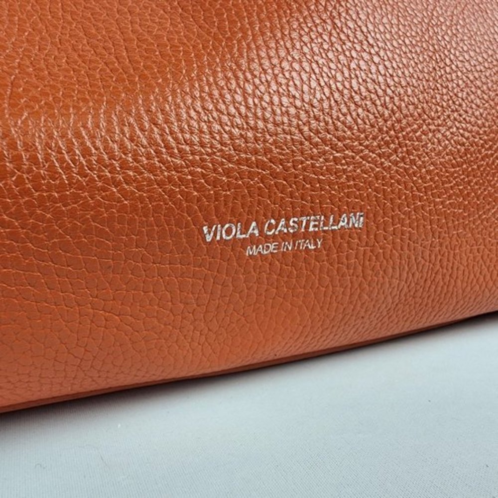 Viola Castellani Orange Leather Shoulder Purse - Gem